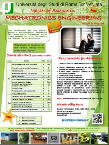 Poster of Mechatronics Engineering - Academic Year 2017-2018 ...